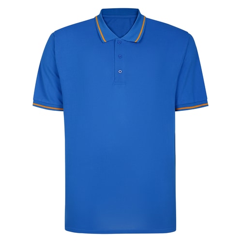 Bigdude Tipped Polo Shirt Bright Blue Tall | BigDude