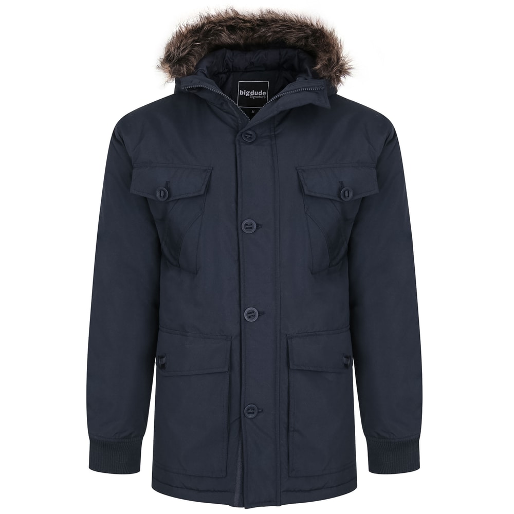 Bigdude Multi Pocket Parka Navy | BigDude