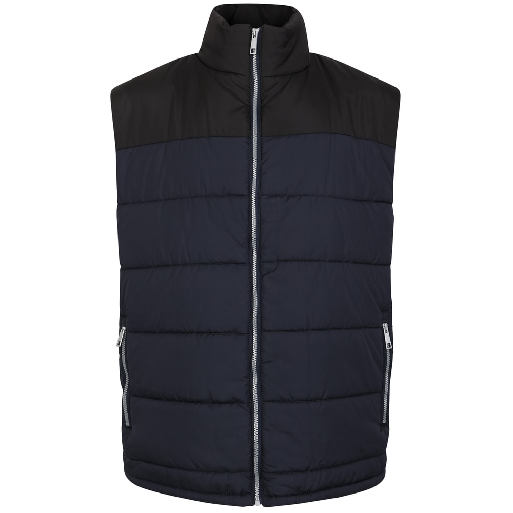 Bigdude Colour Block Padded Gilet Black/Navy | BigDude