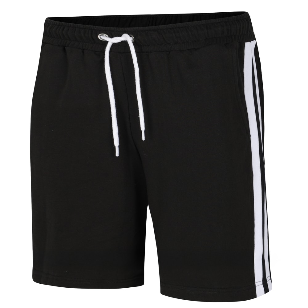 Bigdude Contrast Tape Loop Back Shorts Black | BigDude