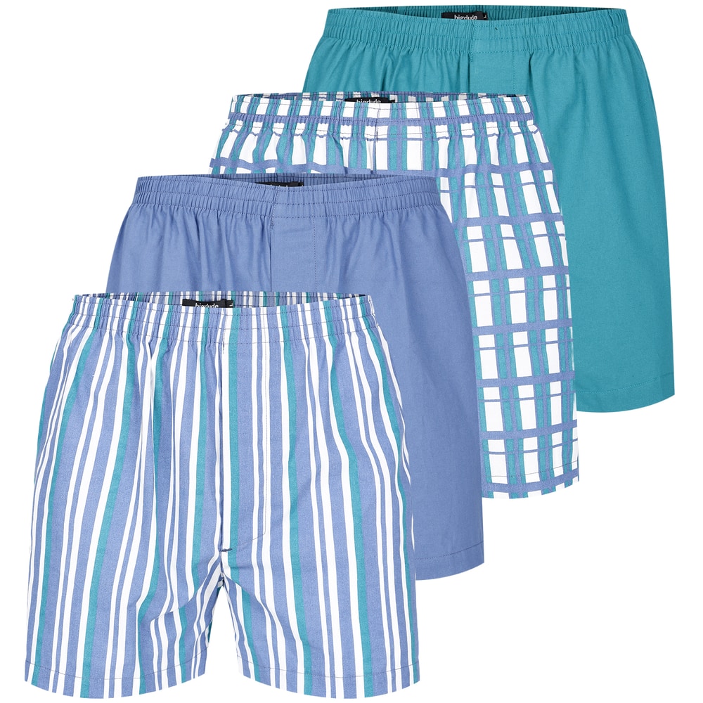 Bigdude 4 Pack Woven Boxer Shorts Multi | BigDude