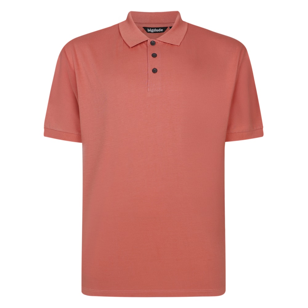Bigdude Soft Jersey Summer Polo Shirt Faded Red Tall | BigDude