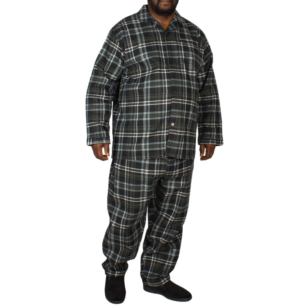 King's Club Navy/Grey Plaid Pyjamas Set | BigDude